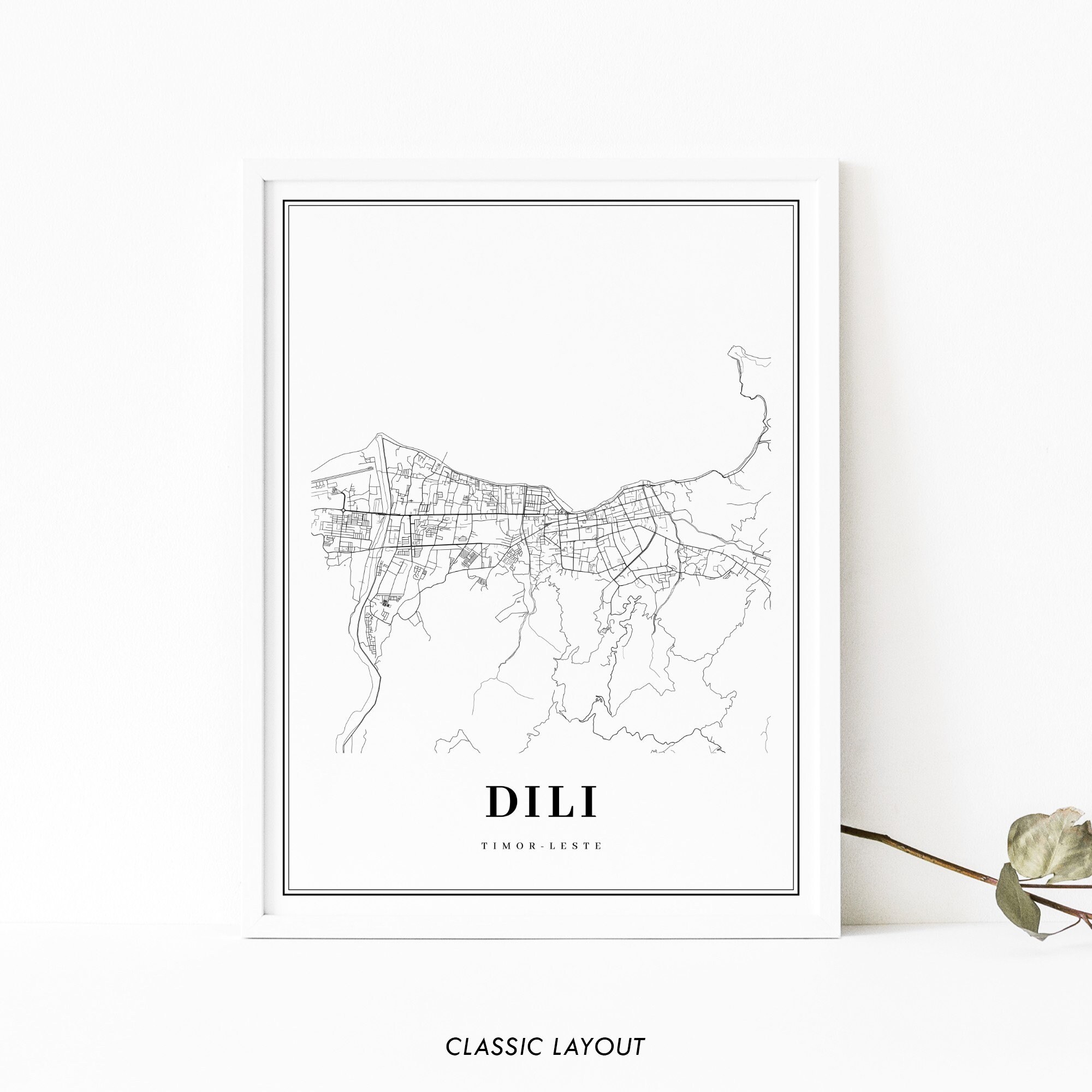 Dili Timor-Leste Map Print Map Art Poster Díli Kota East | Etsy