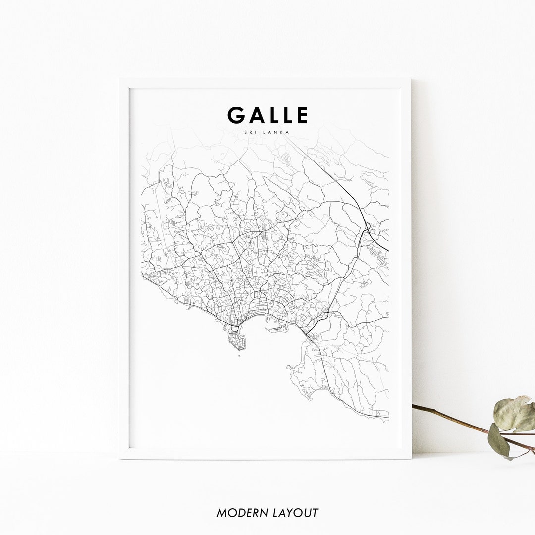 Galle Sri Lanka Map Print, Map Art Poster, City Street Road Map Print ...