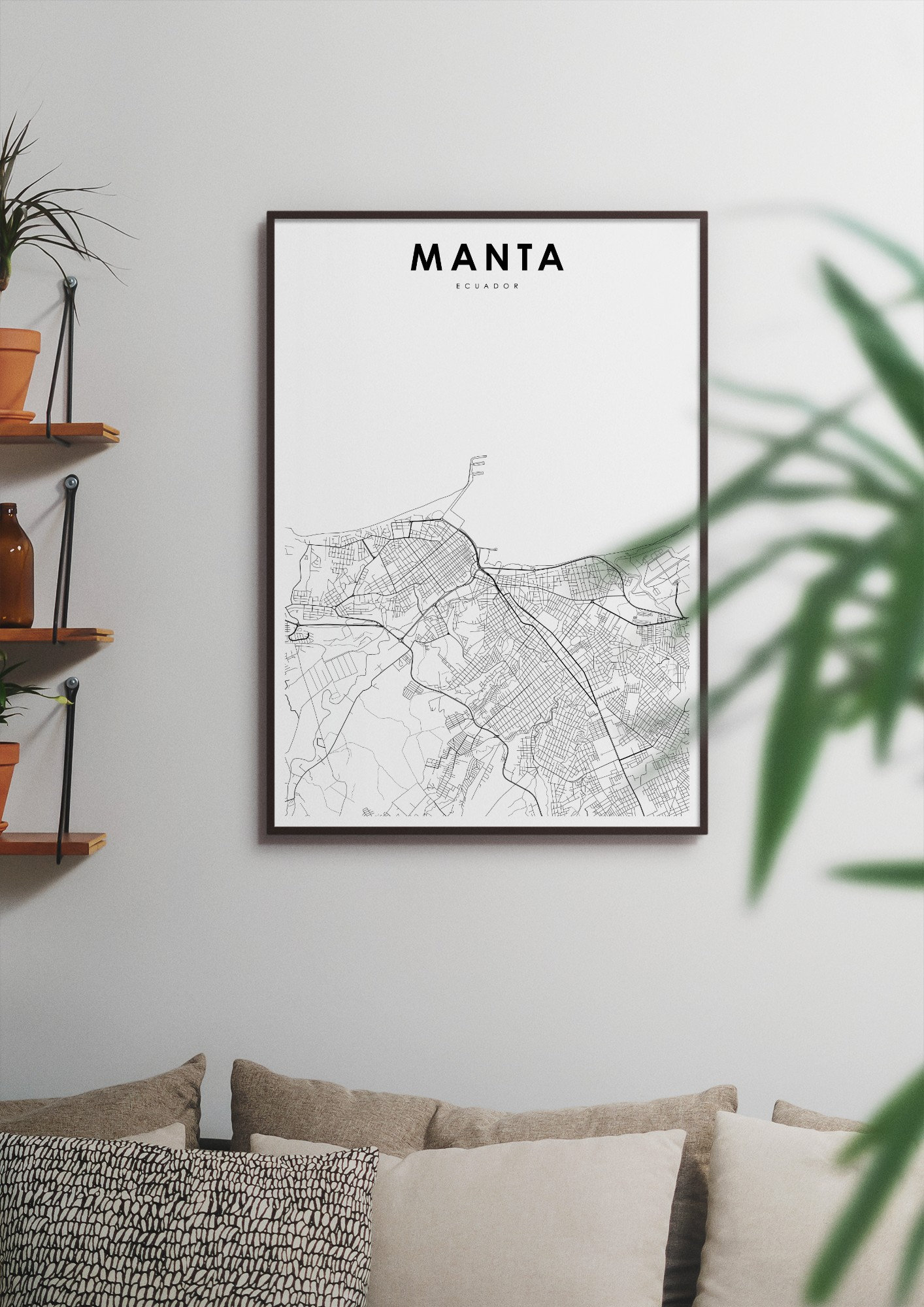 Manta Ecuador Map Print, Map Art Poster, San Pablo De Manta, City ...