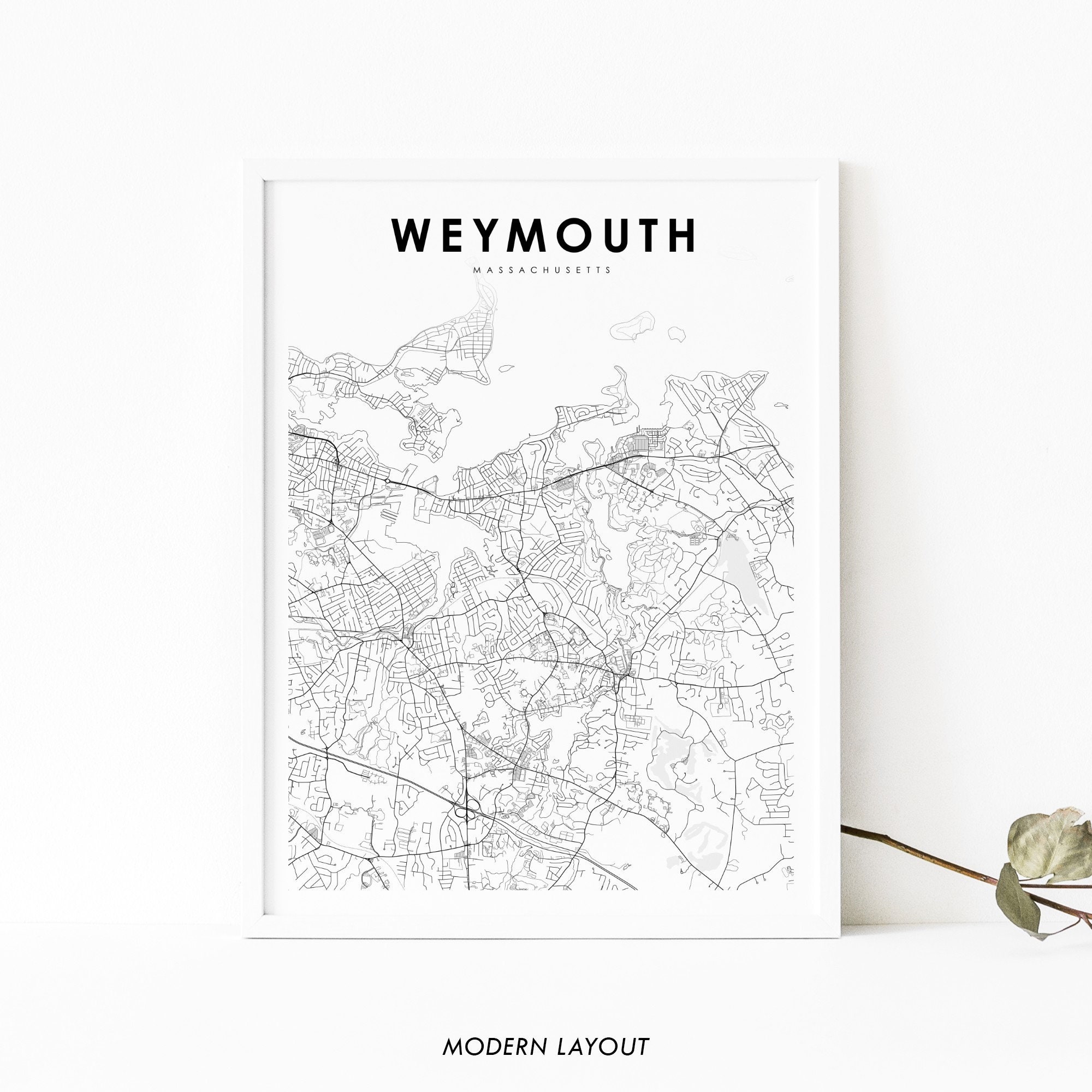 Weymouth MA Map Print Massachusetts USA Map Art Poster - Etsy
