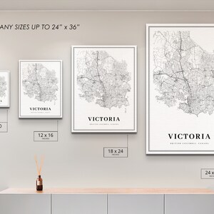 Victoria BC Map Print, British Columbia Canada Map Art Poster, City ...