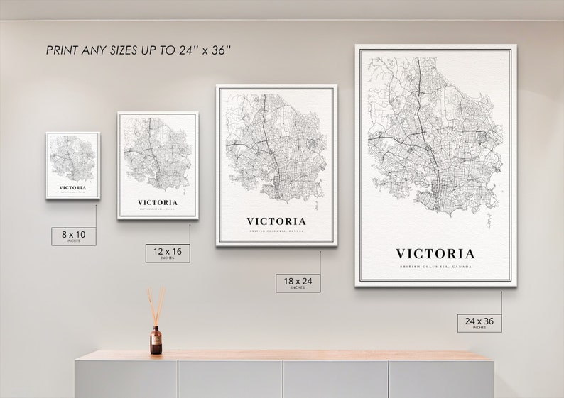 Victoria BC Map Print British Columbia Canada Map Art Poster - Etsy