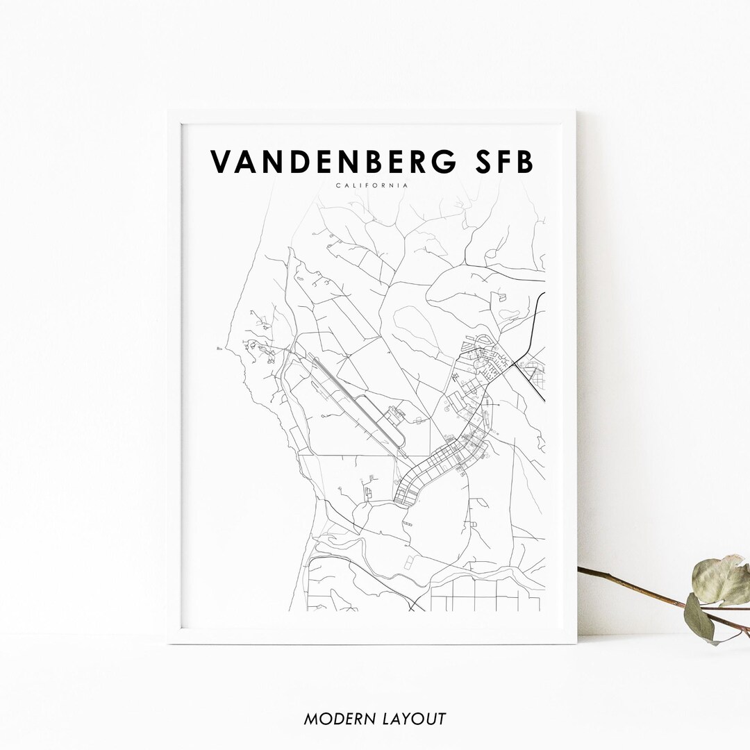 Vandenberg Space Force Base CA Map Print, Santa Barbara County USA Map ...
