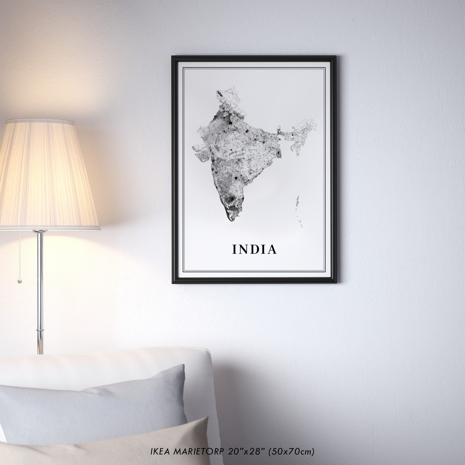 India Map Print Road Map Art Poster Bhārat Gaṇarājya Mumbai | Etsy