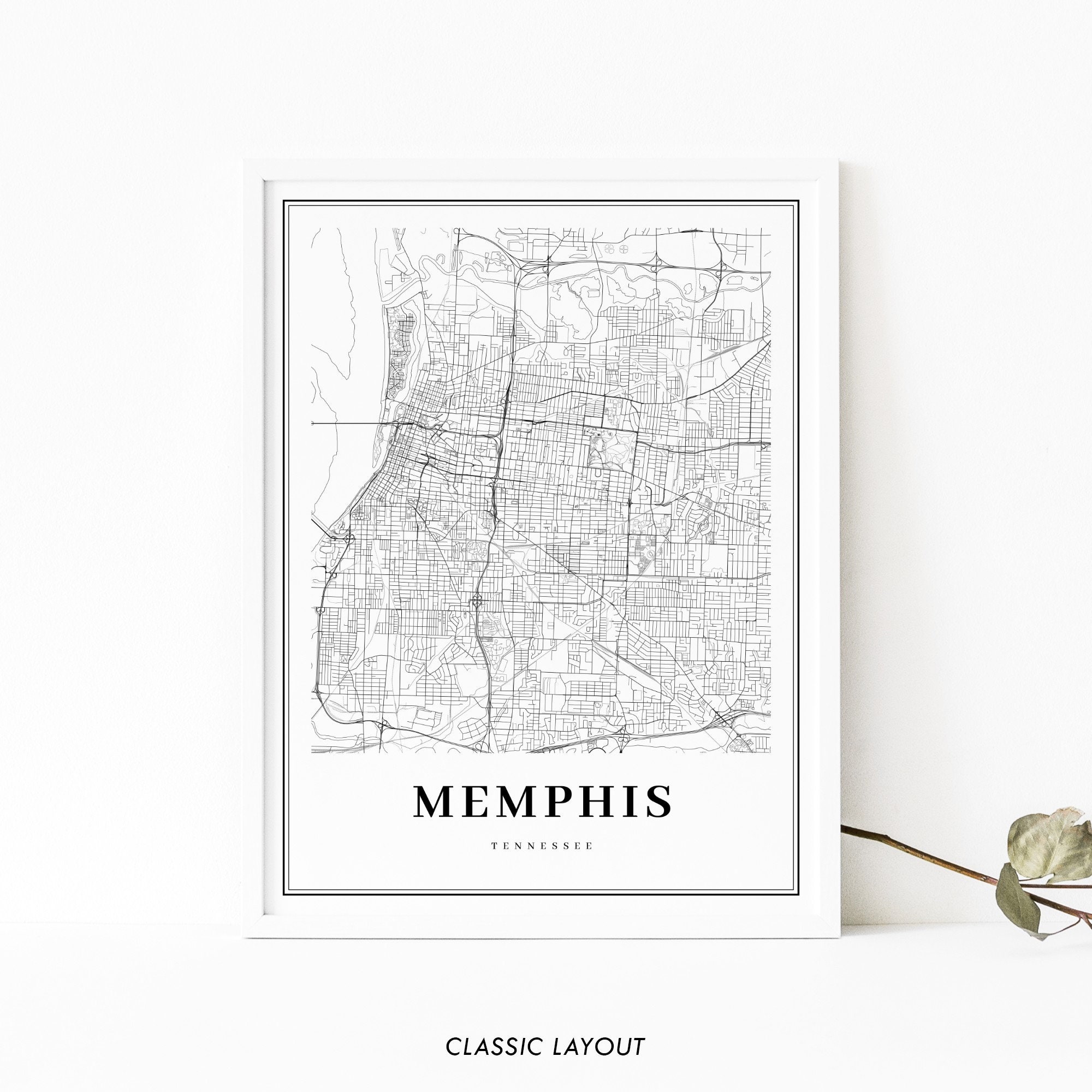 Memphis Tennessee Simple Map