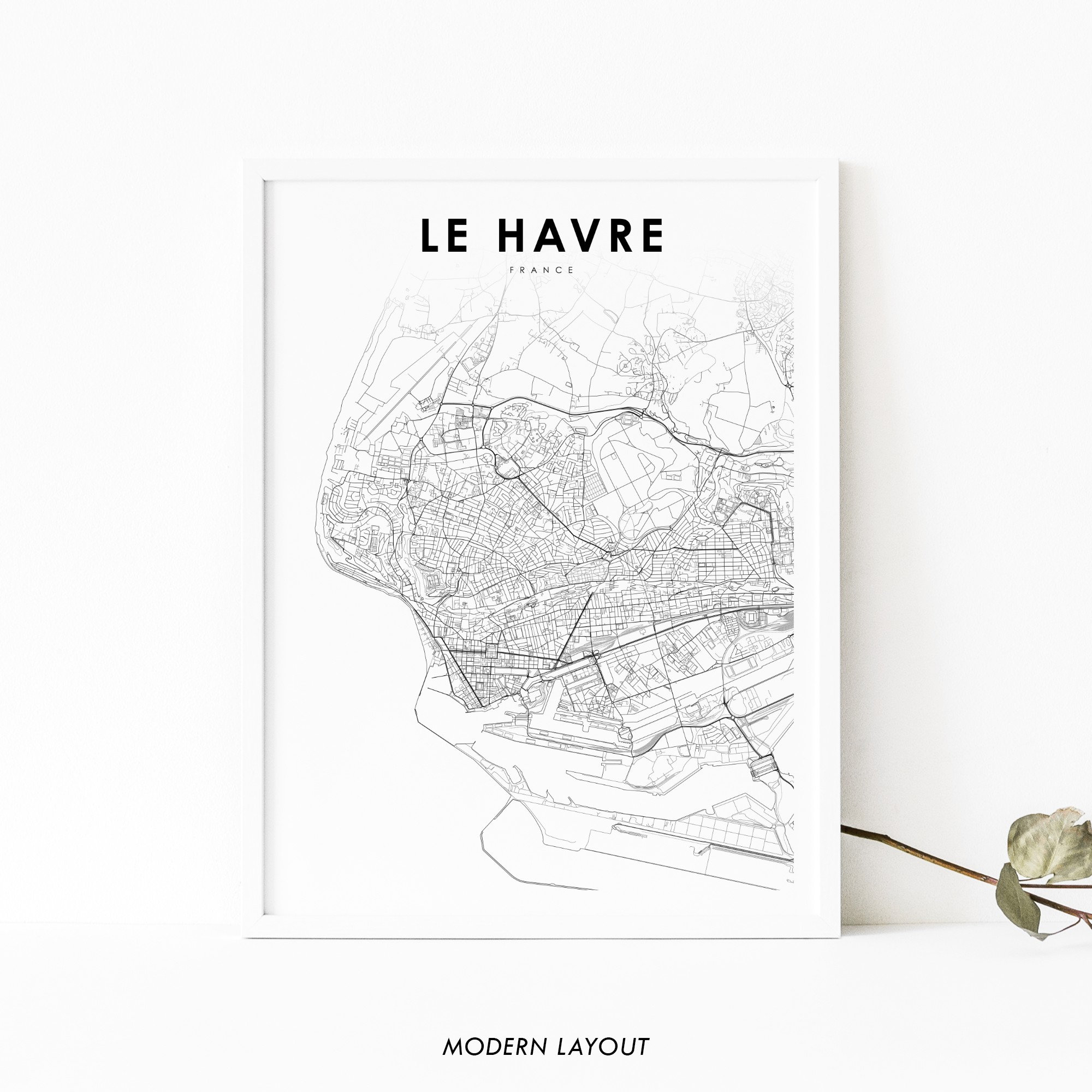 Le Havre France Map Print Map Art Poster Lé Hâvre Normandy - Etsy