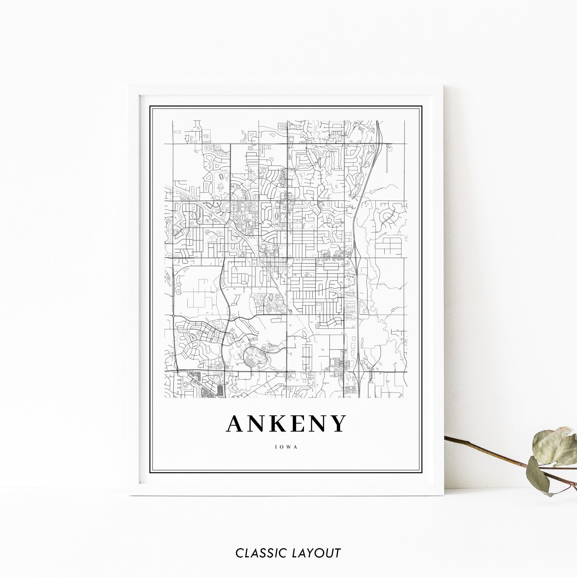 Ankeny IA Map Print Iowa USA Map Art Poster City Street Map - Etsy