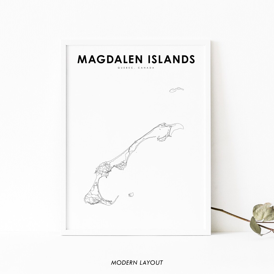 Magdalen Islands Quebec Map Print QC Canada Map Art Poster | Etsy