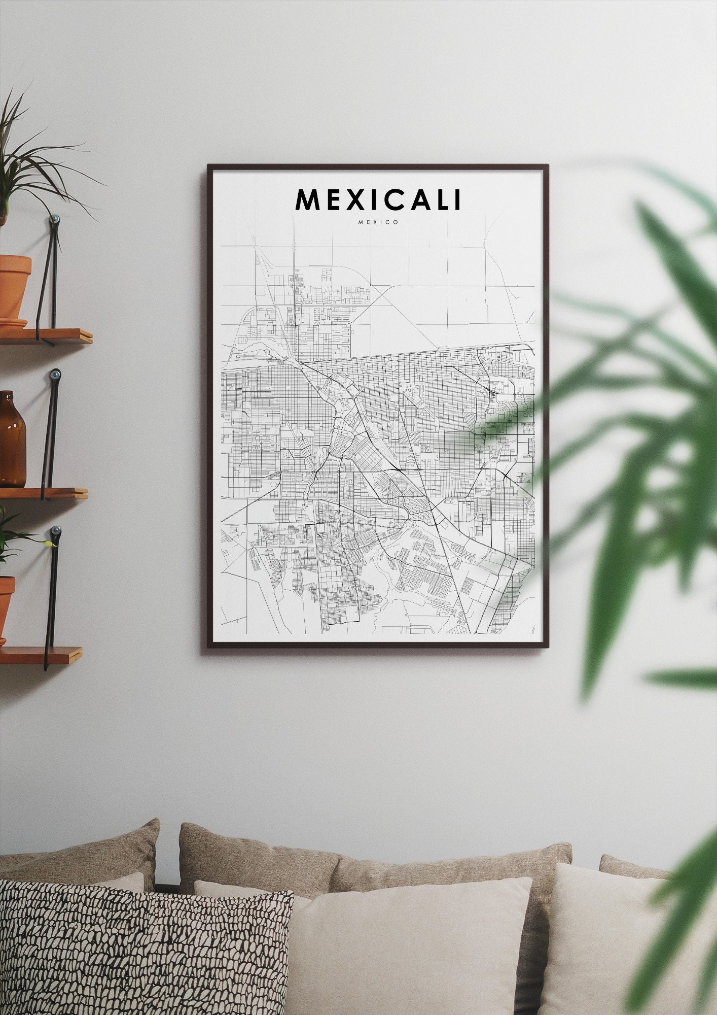 Mexicali Mexico Map Print Baja California México Map Art | Etsy