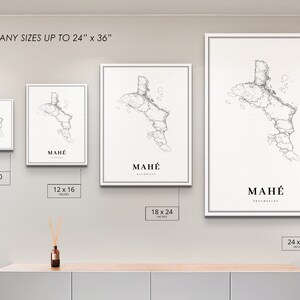 Mahe Seychelles Map Print, Mahé Victoria, Map Art Poster, City Street ...