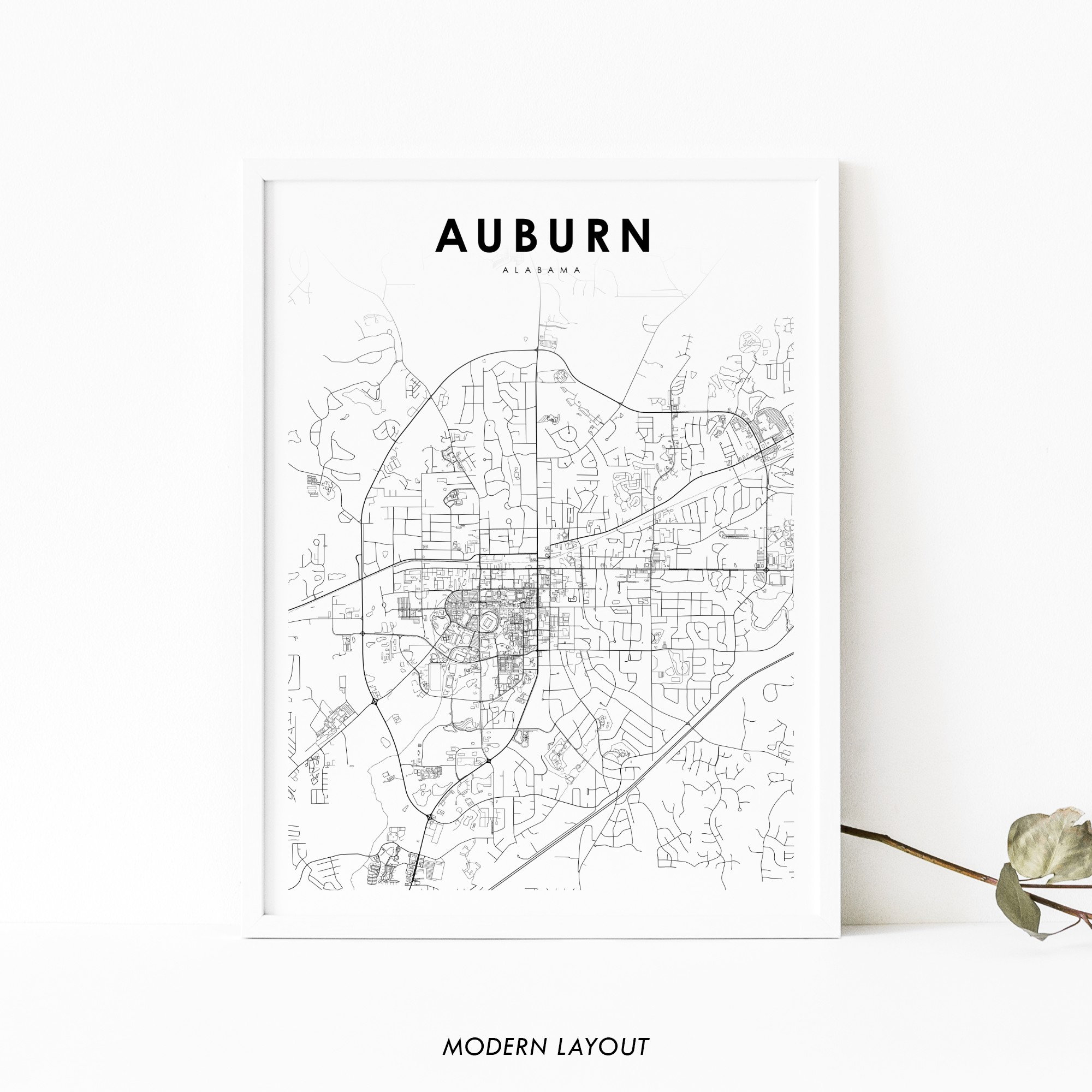 Auburn Alabama Map Empty Vector Map Of Auburn, Alabama, USA