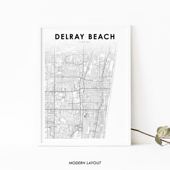 Florida Map Delray Beach Delray Beach Vector Map Florida US Detailed