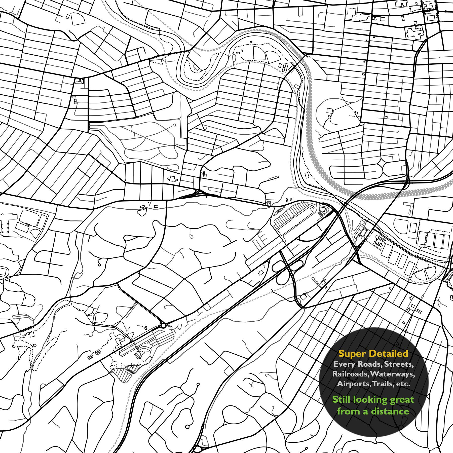 Roanoke VA Map Print Virginia USA Map Art Poster City Street | Etsy