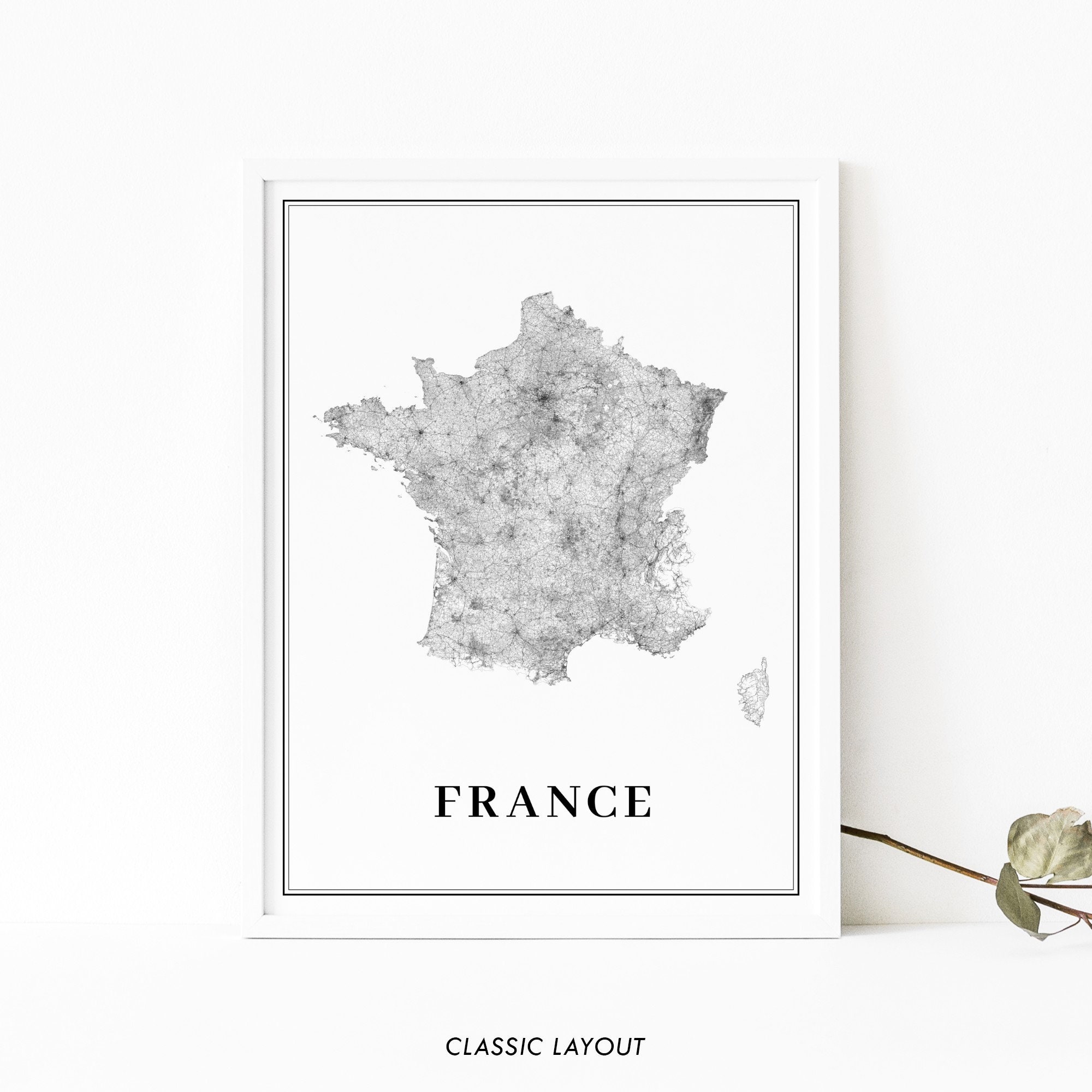 France Map Print Road Map Art Poster République Française | Etsy