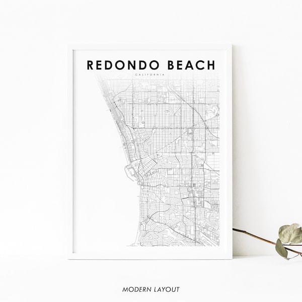 Redondo Beach Ca Map Art - Etsy