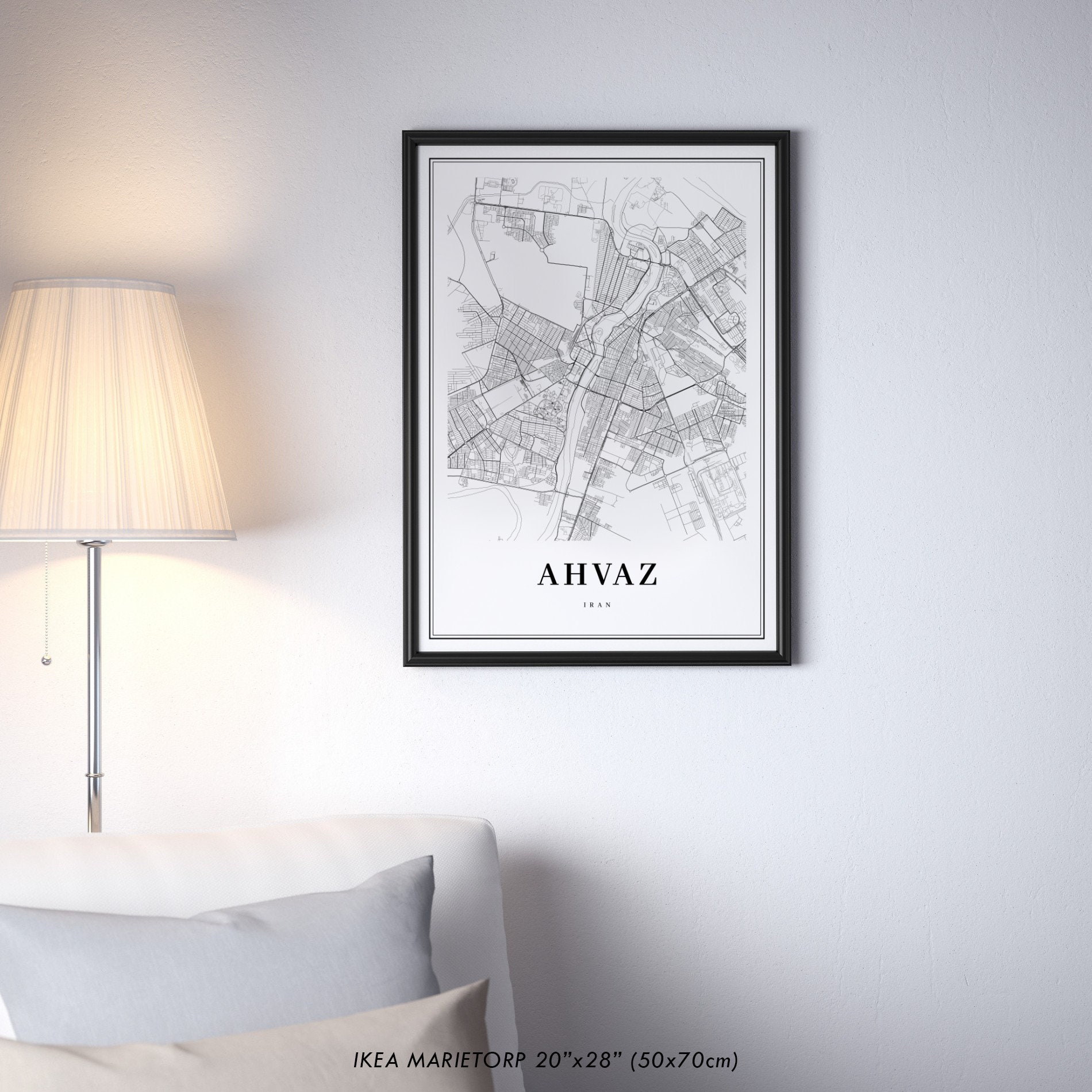 Ahvaz Iran Map Print Iran Map Art Poster Ahvāz Avaz | Etsy