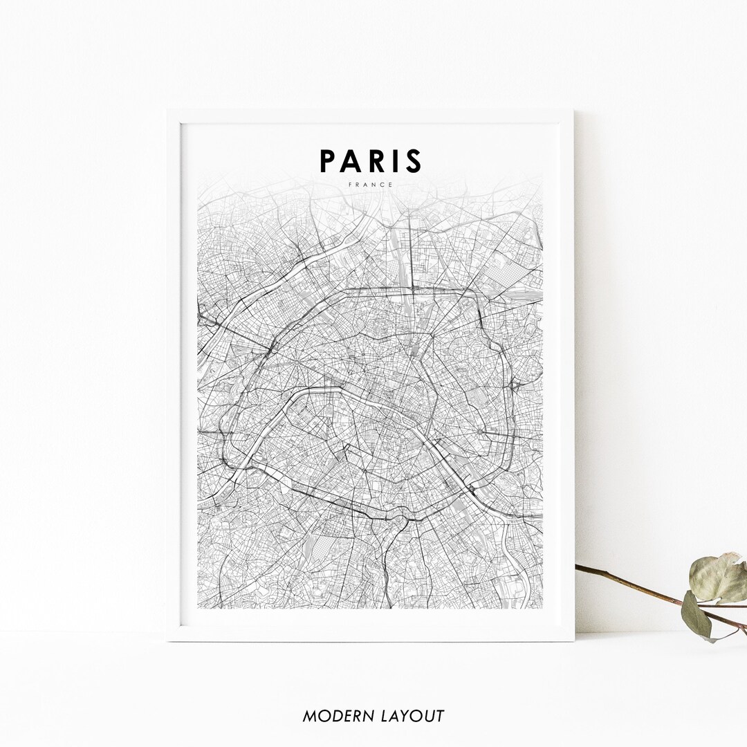 Paris France Map Print, Map Art Poster, Île-de-france Française City ...
