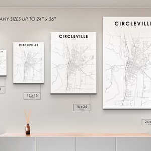 Circleville OH Map Print, Ohio USA Map Art Poster, Pickaway County City ...