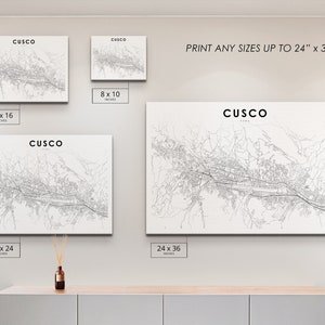 Cusco Peru Map Print Map Art Poster Cuzco Perú City Street | Etsy