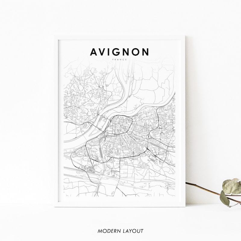 Avignon City Print, Street Map Art - Etsy