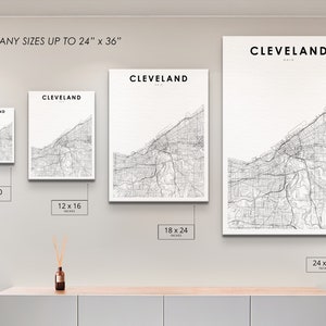 Cleveland OH Map Print, Ohio USA Map Art Poster, Cuyahoga County, City ...