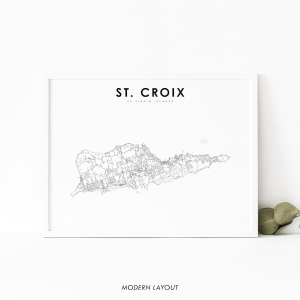 St Croix Map - Etsy