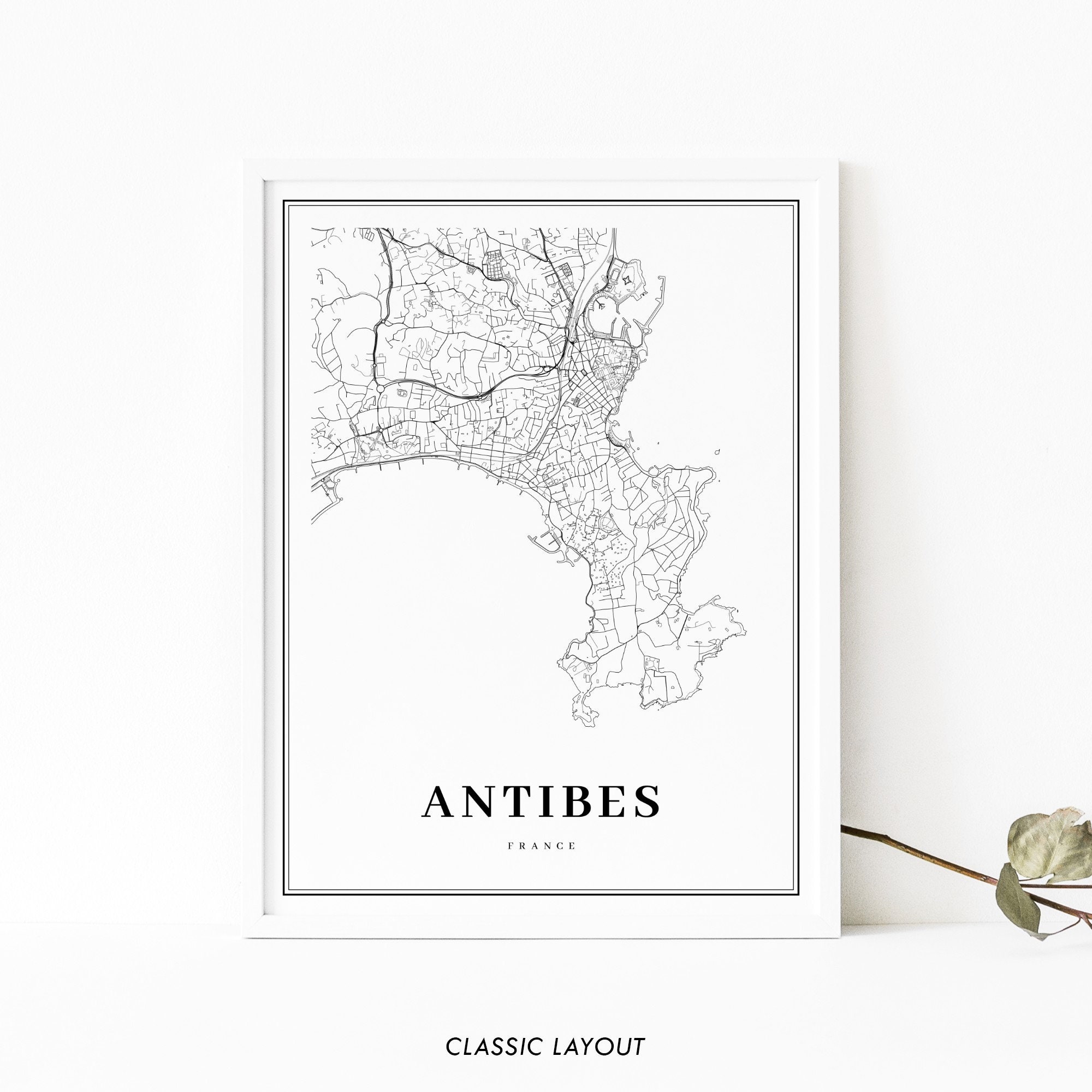 Antibes France Map Print, Map Art Poster, Antíbol Alpes-côte D'azur ...