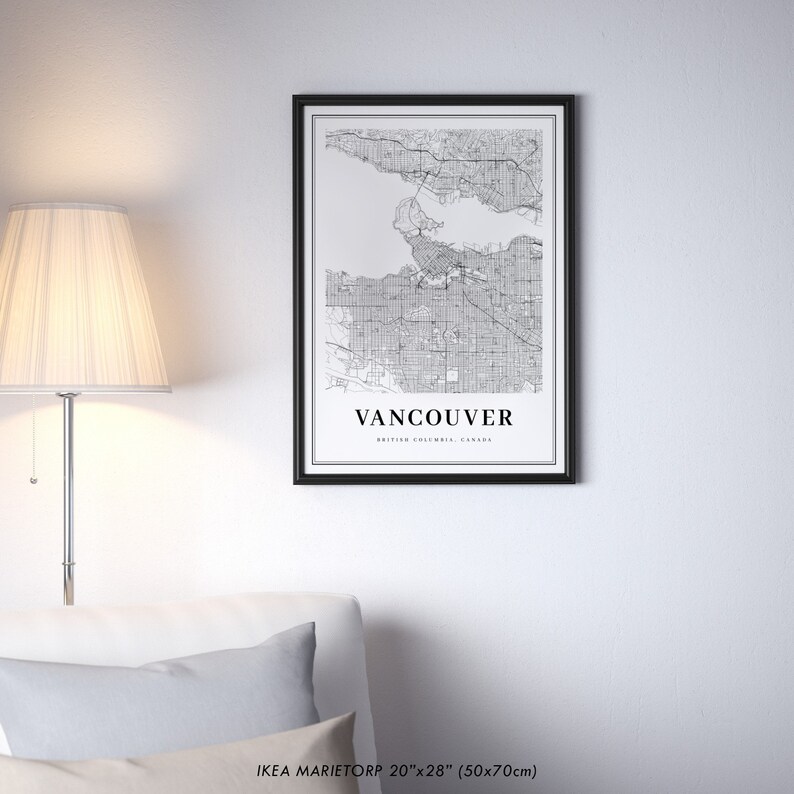 Vancouver BC Map Print British Columbia Canada Map Art - Etsy Canada