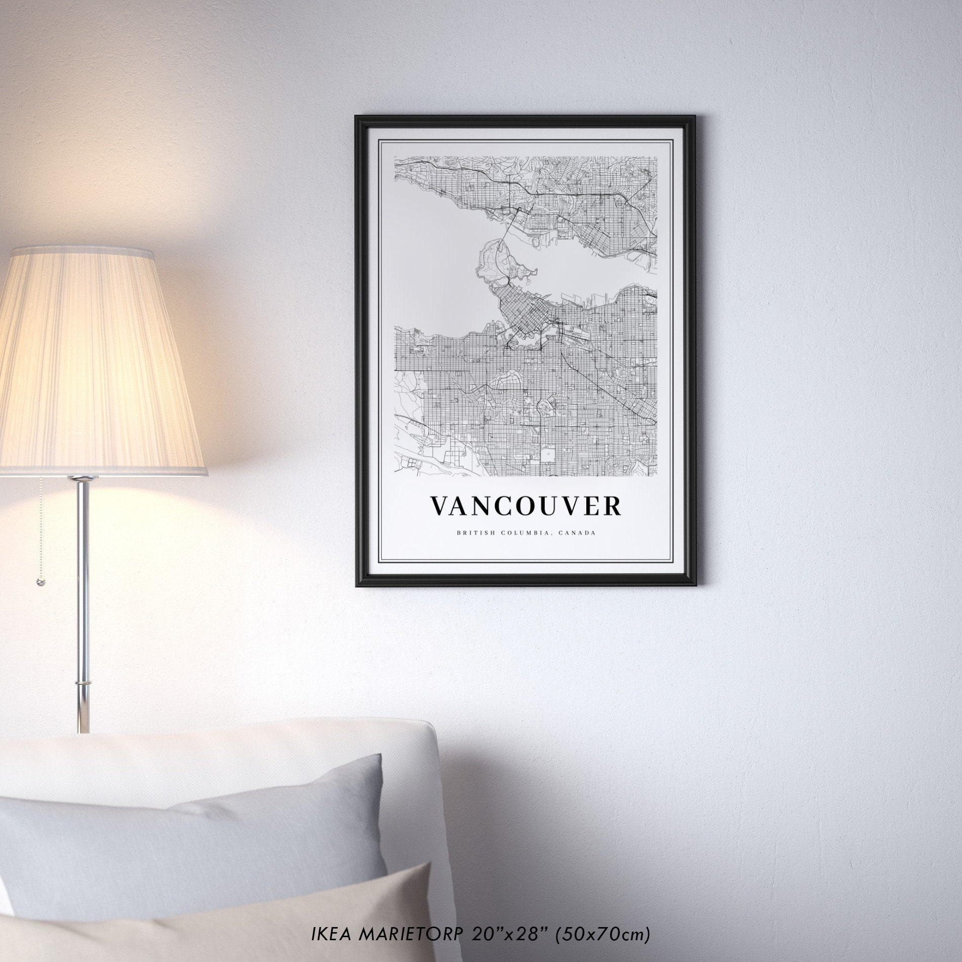 Vancouver BC Map Print British Columbia Canada Map Art - Etsy Canada
