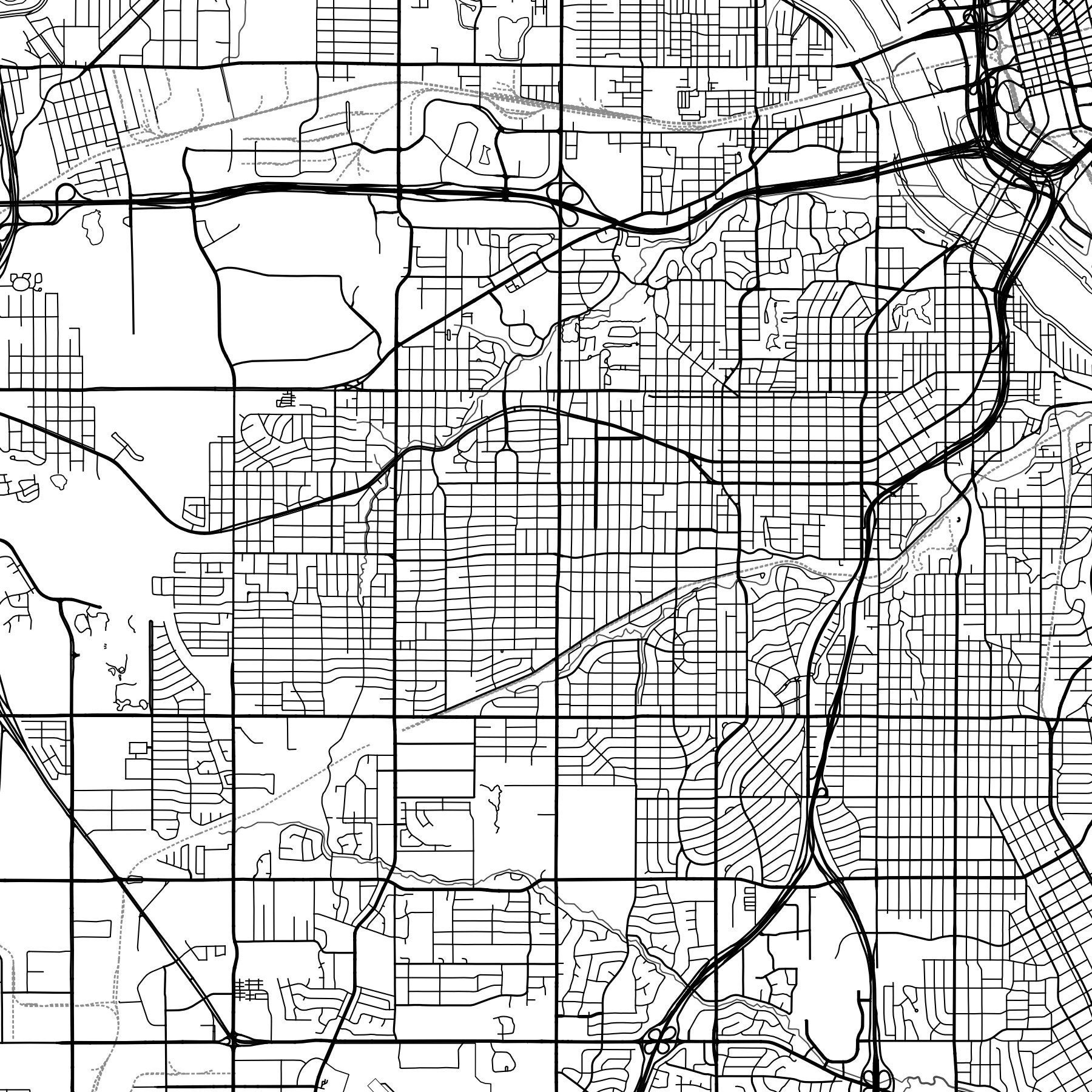 Dallas Area TX Map Print Texas USA Map Art Poster DFW City | Etsy
