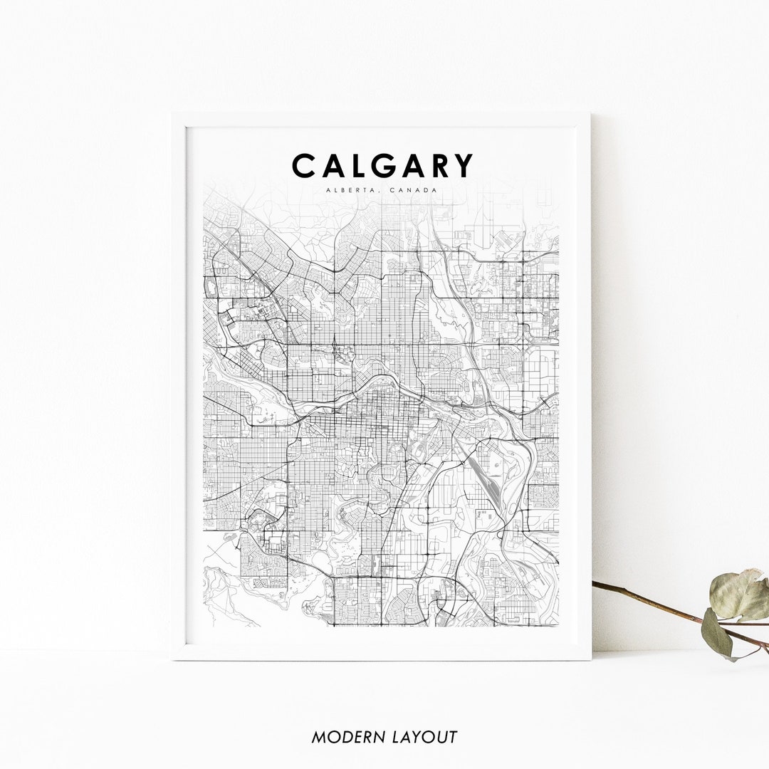 Calgary Alberta Map Print AB Canada Map Art Poster City - Etsy