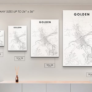Golden CO Map Print, Colorado USA Map Art Poster, Jefferson County City ...