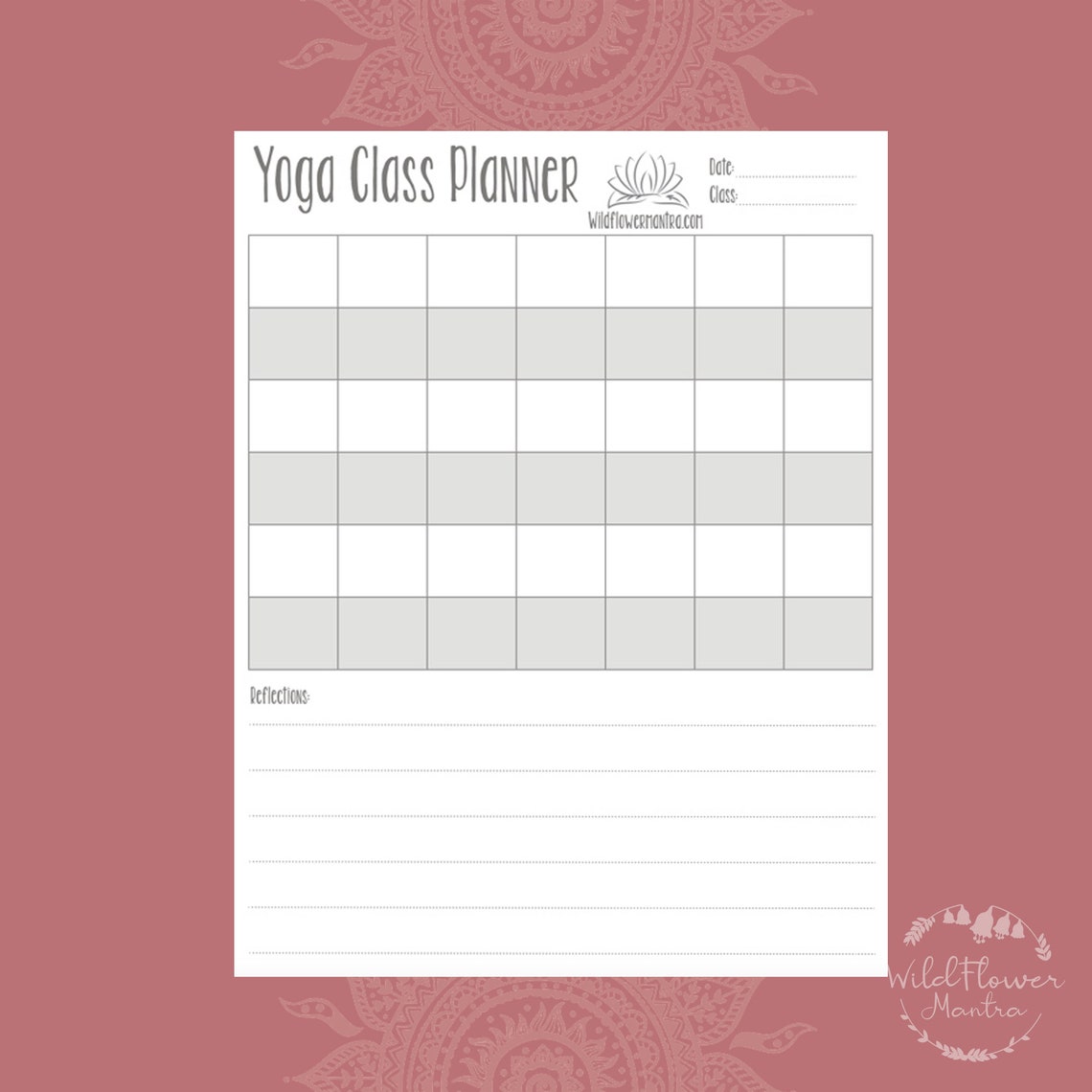 Yoga Class Planner, Printable Yoga Sequence Planner, Yoga Sequencing ...