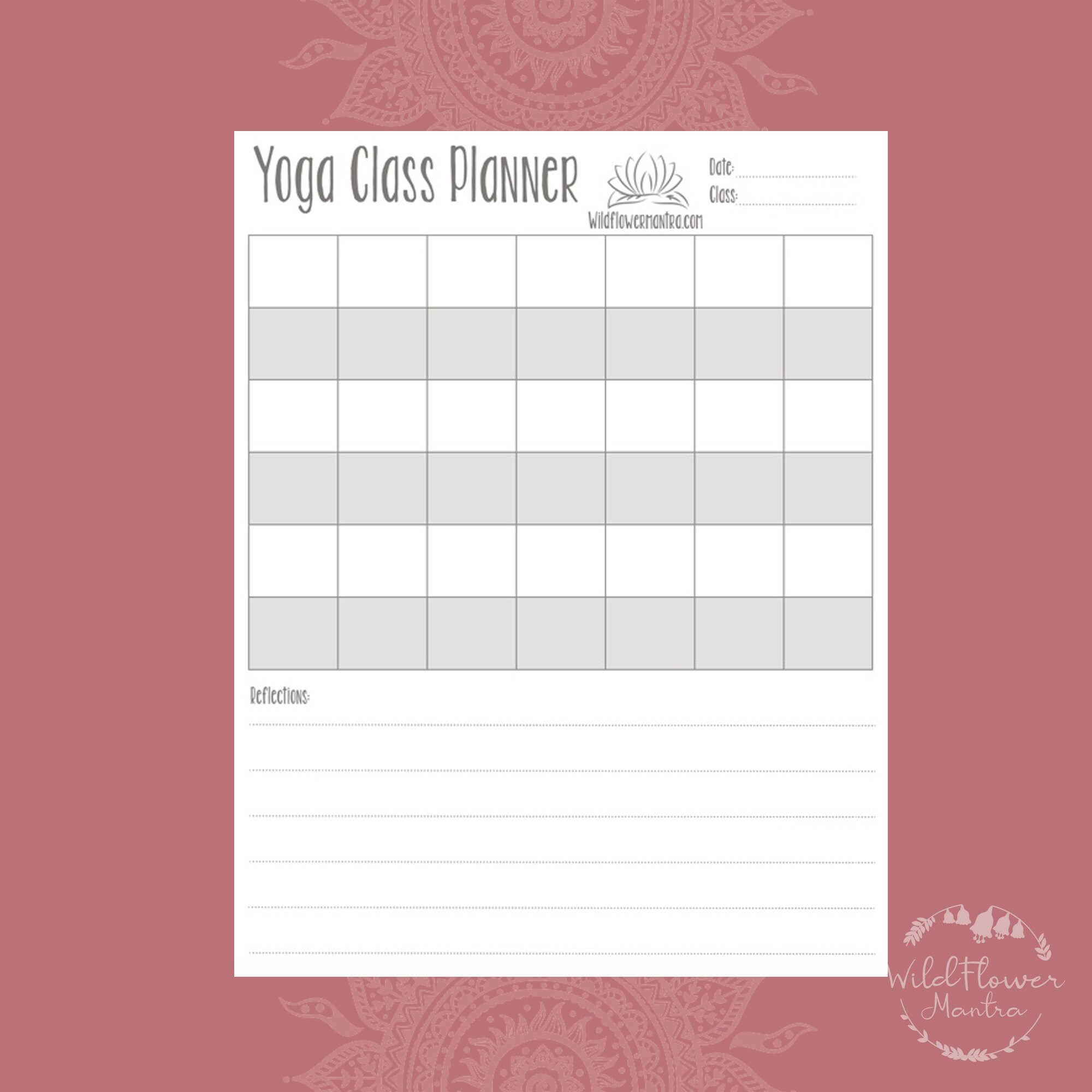 Yoga Class Planner, Printable Yoga Sequence Planner, Yoga Sequencing ...