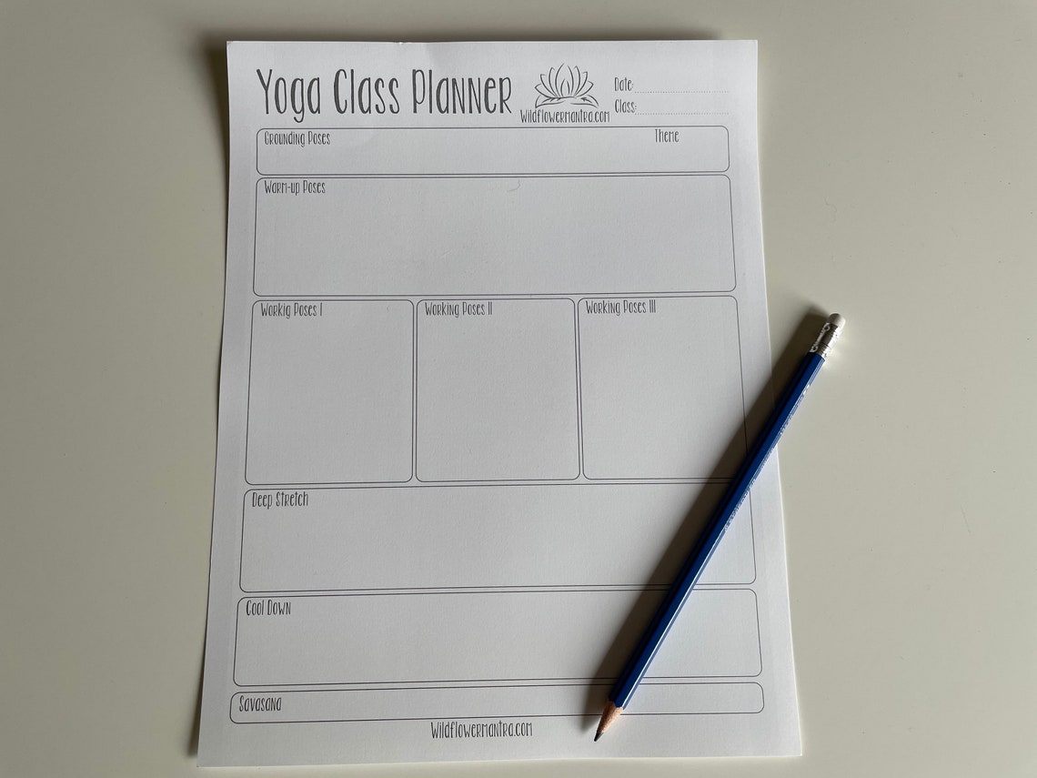 Yoga Class Planner, Printable Yoga Sequence Planner, Yoga Sequencing ...