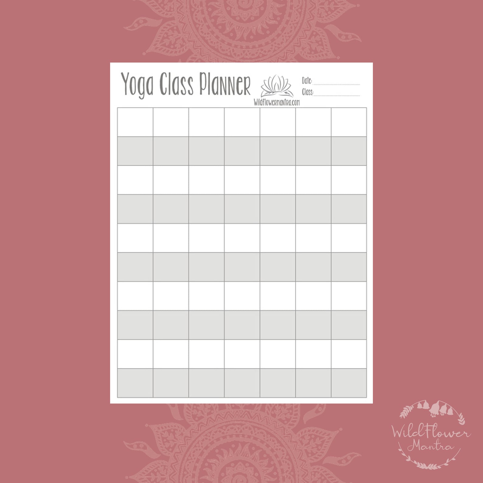 Yoga Class Planner, Printable Yoga Sequence Planner, Yoga Sequencing ...