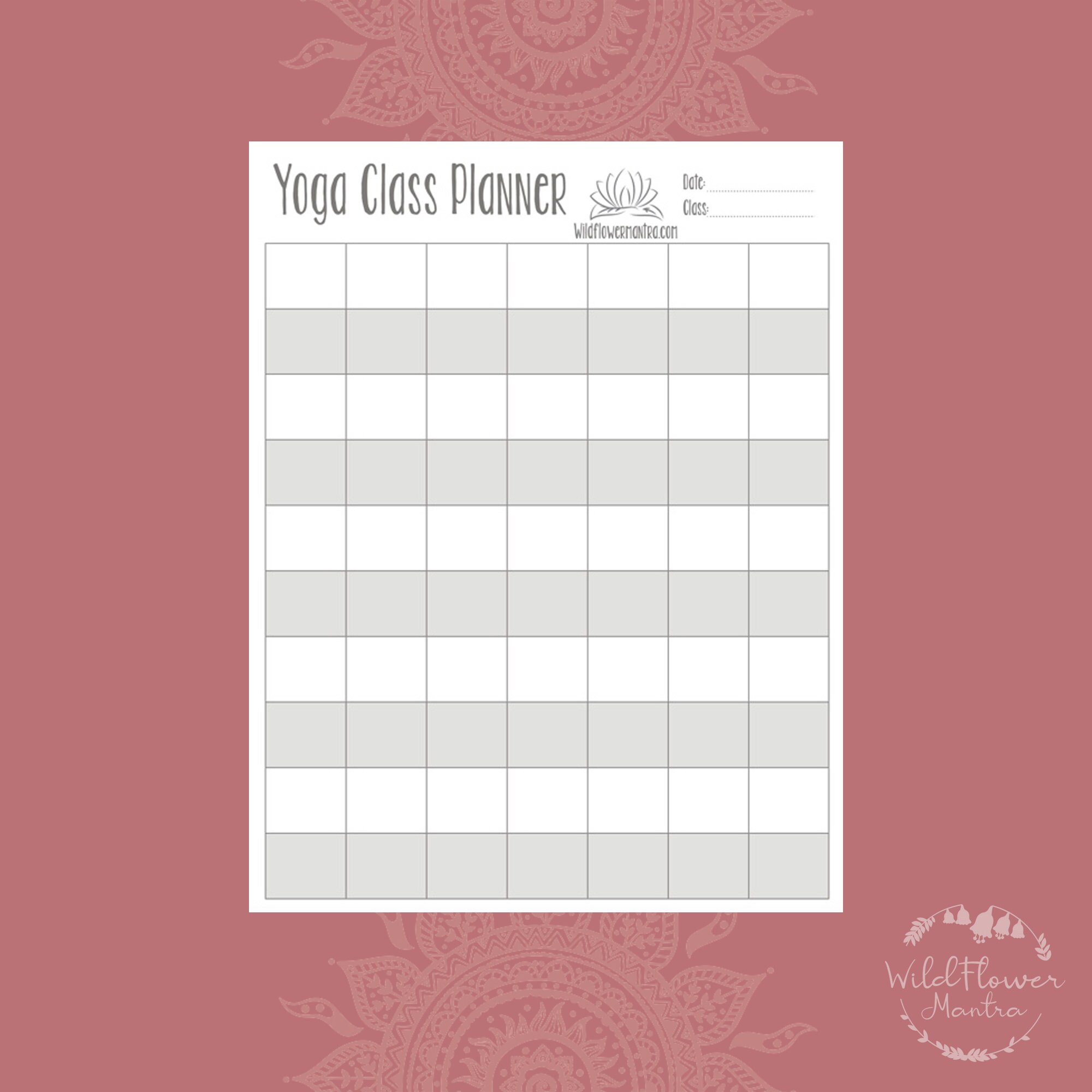 Yoga Class Planner, Printable Yoga Sequence Planner, Yoga Sequencing ...