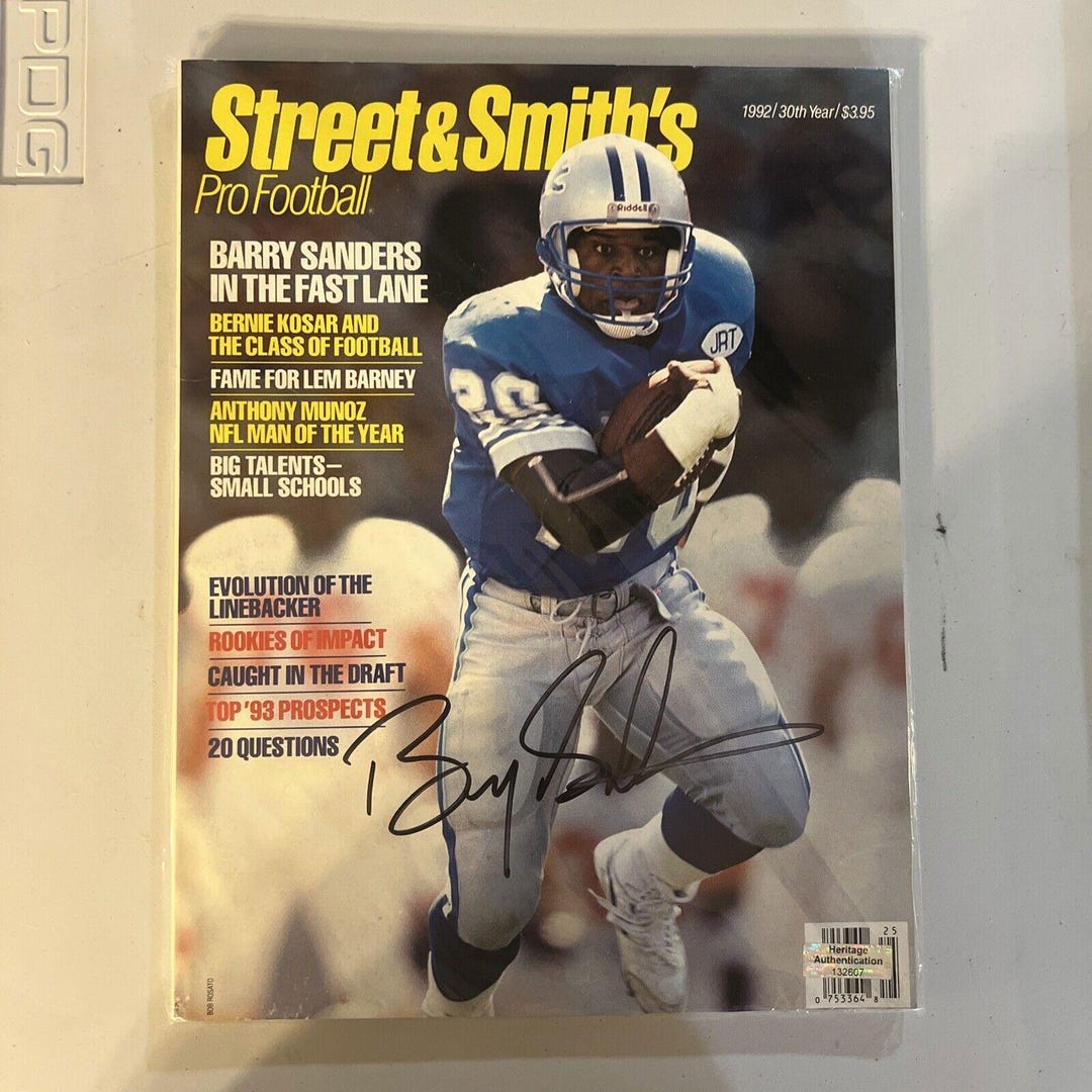 BARRY SANDERS SIGNED Street & Smiths Pro Football Magazine With Coa - Etsy