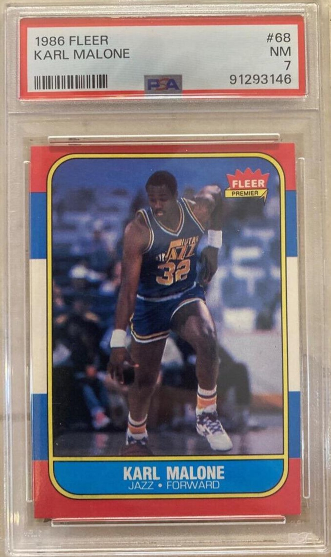 1986 Fleer 68 Karl Malone Rookie Rc Psa 7 - Etsy