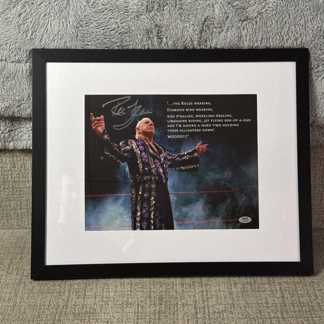 Ric Flair Signed 11x14 Photo & Framed 17.5x21.5 PSA STICKER Beautiful ...