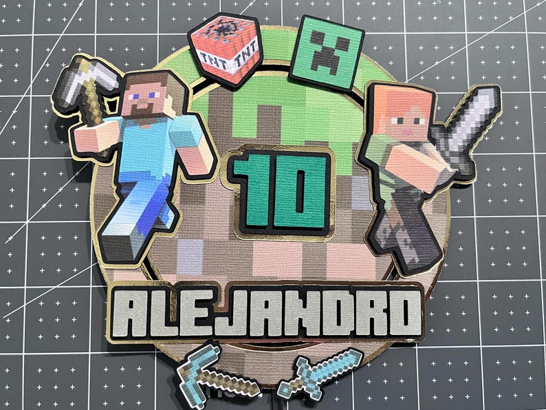 Minecraft Cake Topper - Etsy