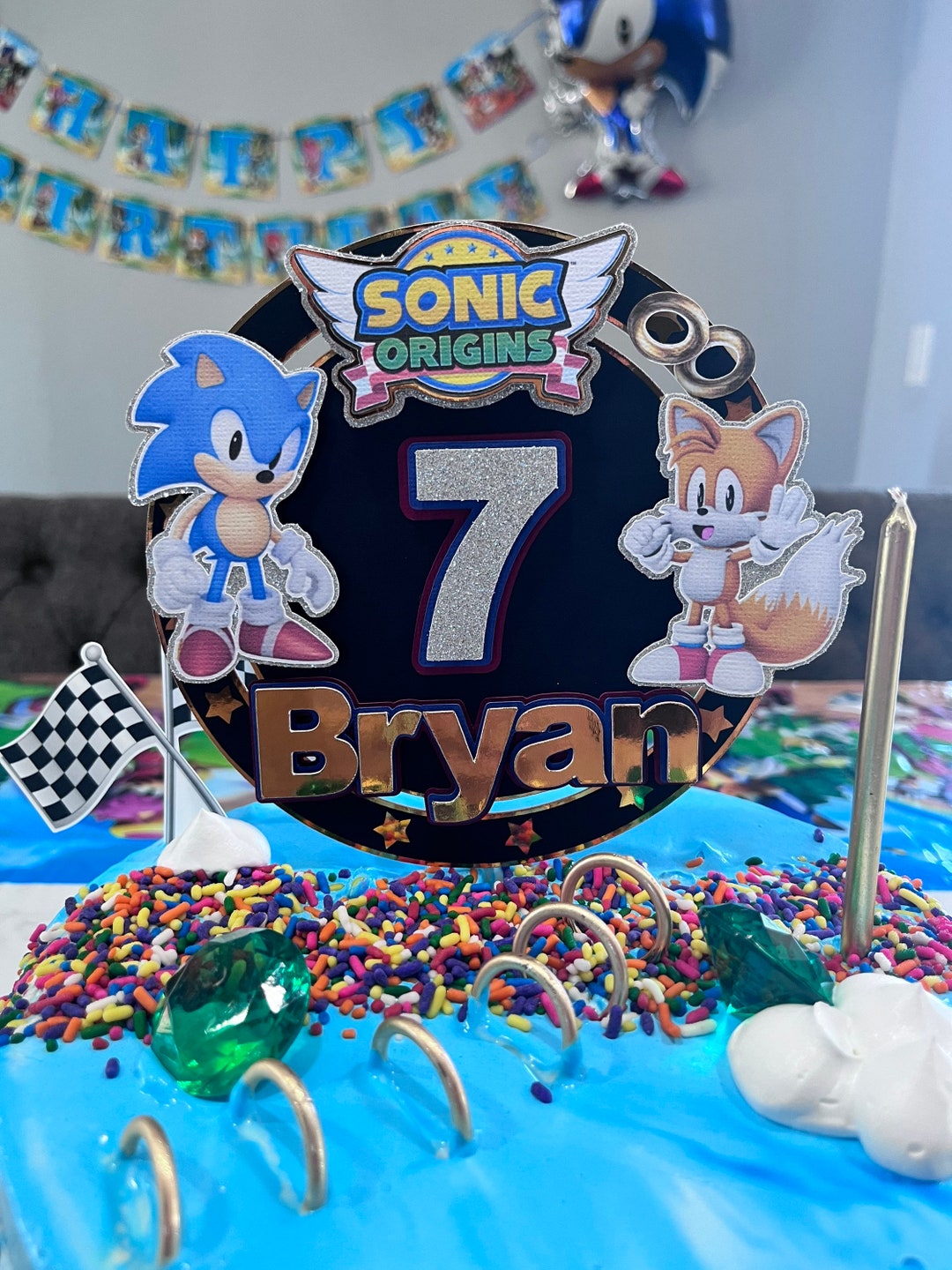 Sonic the Hedgehog Cake Topper - Etsy