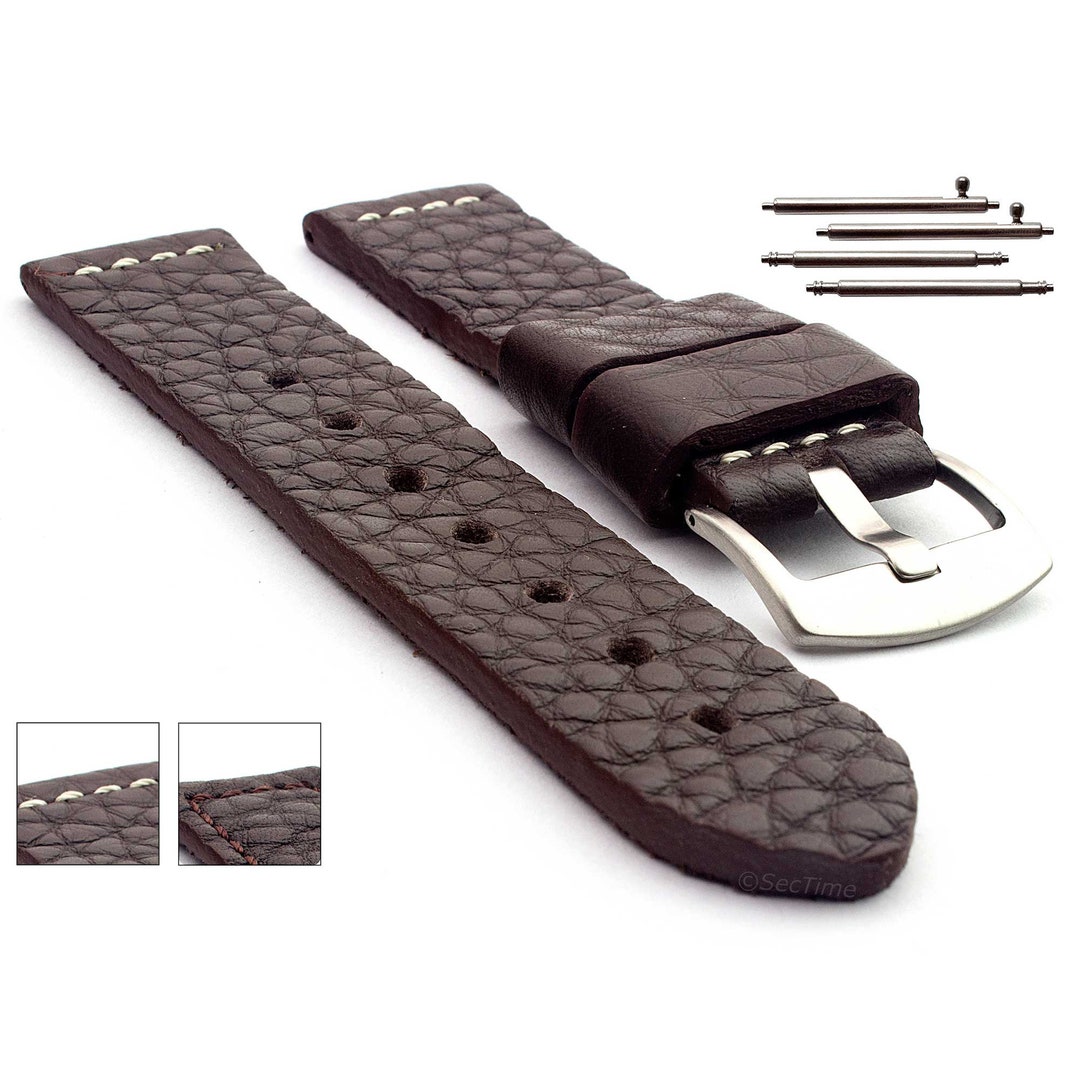 20mm 22mm Dark Brown Genuine Leather Watch Strap Band Basta With ...