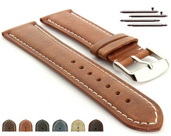 18mm 19mm 20mm 21mm 22mm 24mm Genuine Leather Watch Strap Band TWISTER ...