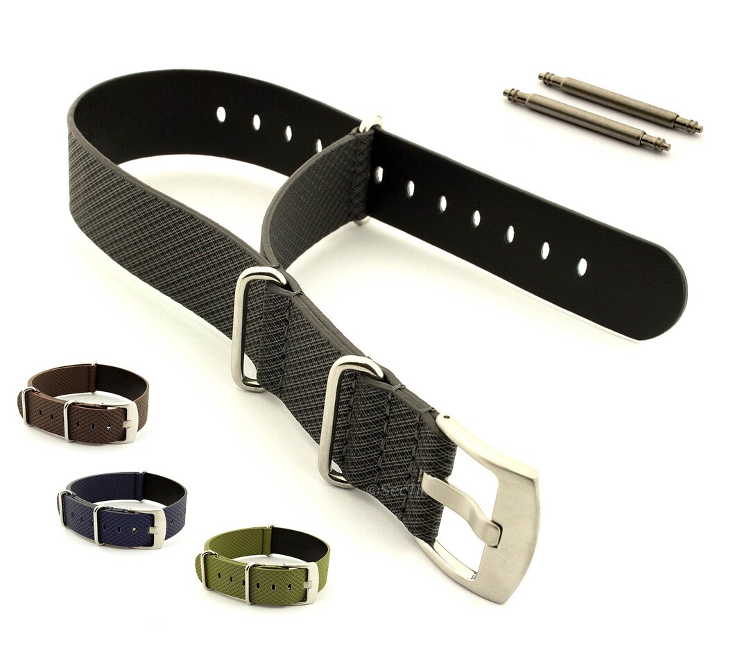 Waterproof Synthetic NATO Watch Strap: Stainless Steel Buckle, Fixed ...