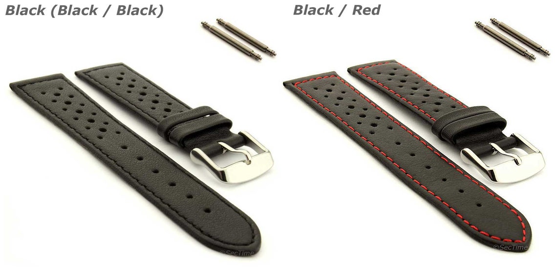 18mm 20mm 22mm Quick Release Genuine Leather Perforated Watch | Etsy