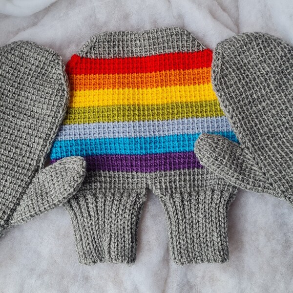 Rainbow Mittens - Etsy