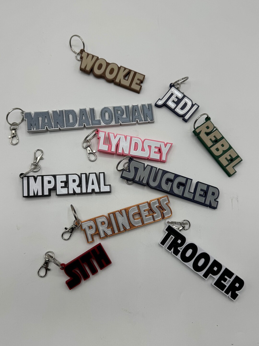 Personalized Star Wars Keychains/charms standard Lettering - Etsy