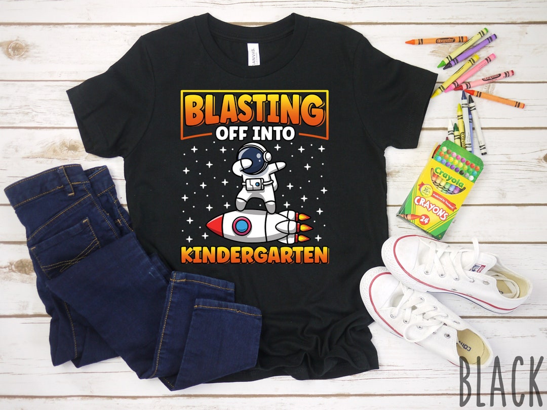 Blasting off Into Kindergarten Shirt for Boys, Funny Dabbing Astronaut ...
