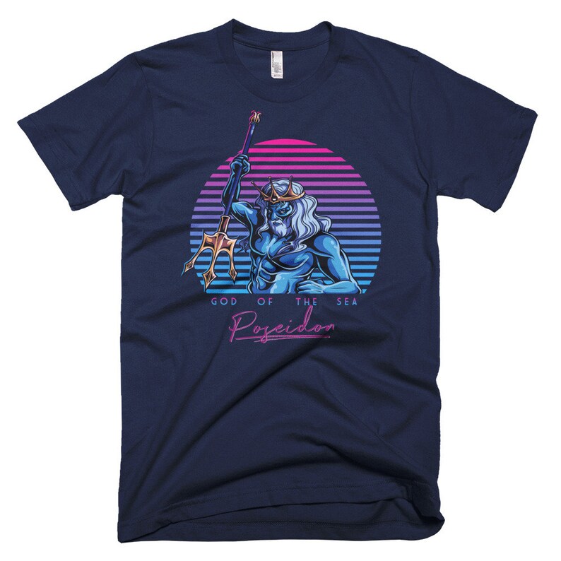 Retro 80s Poseidon Shirt Neon Shirt Greek Mythology Shirt | Etsy